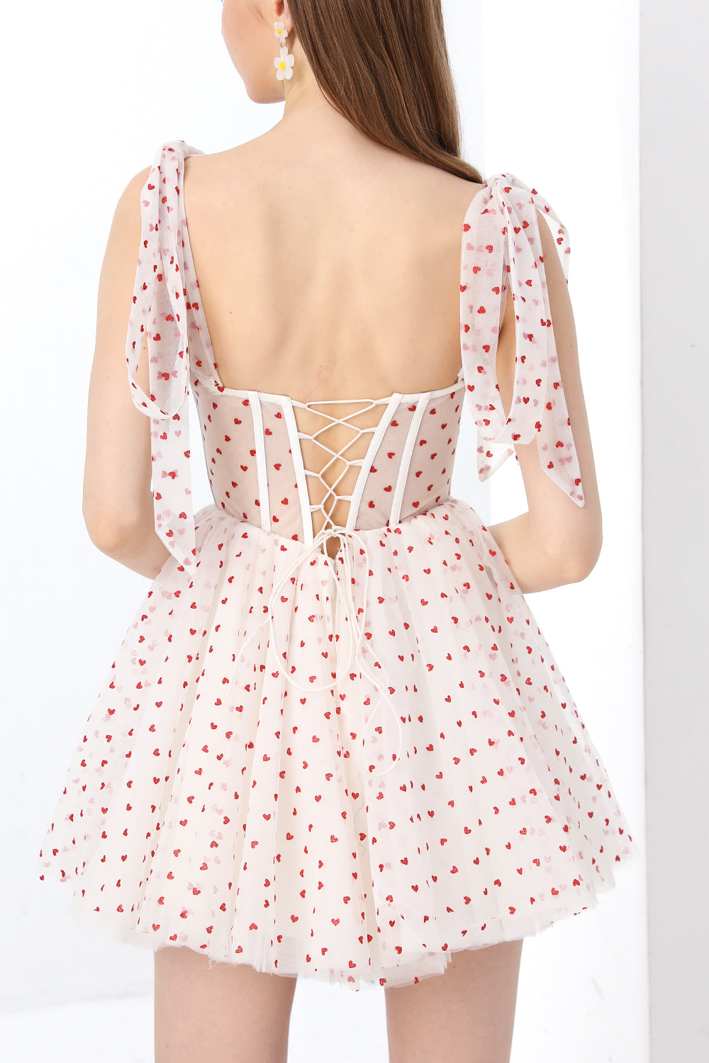 MissJophiel Sweetheart Tulle Mini Formal Dress with Removable Straps