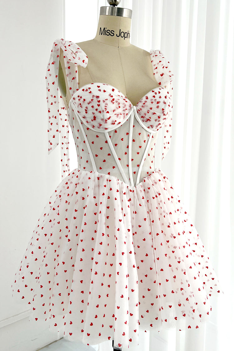 MissJophiel Sweetheart Tulle Mini Formal Dress with Removable Straps
