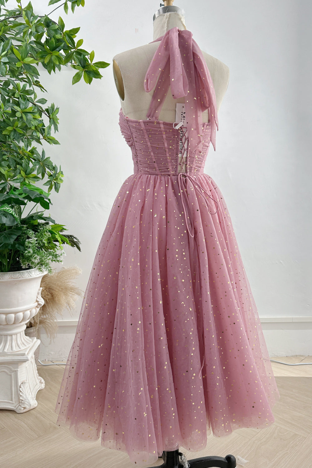 MissJophiel Sweetheart Corset Dusty Rose Dress with Removable Tie Straps