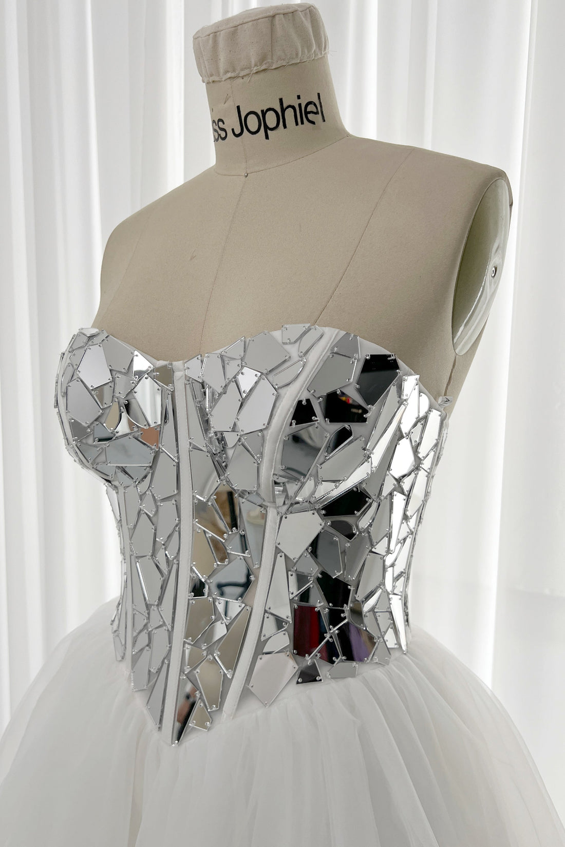 MissJophiel Strapless Cut Glass Mirror Embellishment Mini Dress with ...